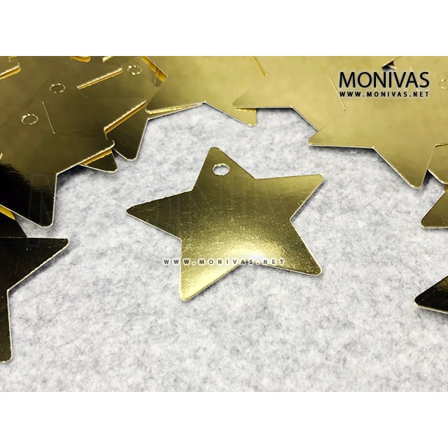Gold Star Gift Tags Christmas Tree Decorations Xmas Present Labels ...