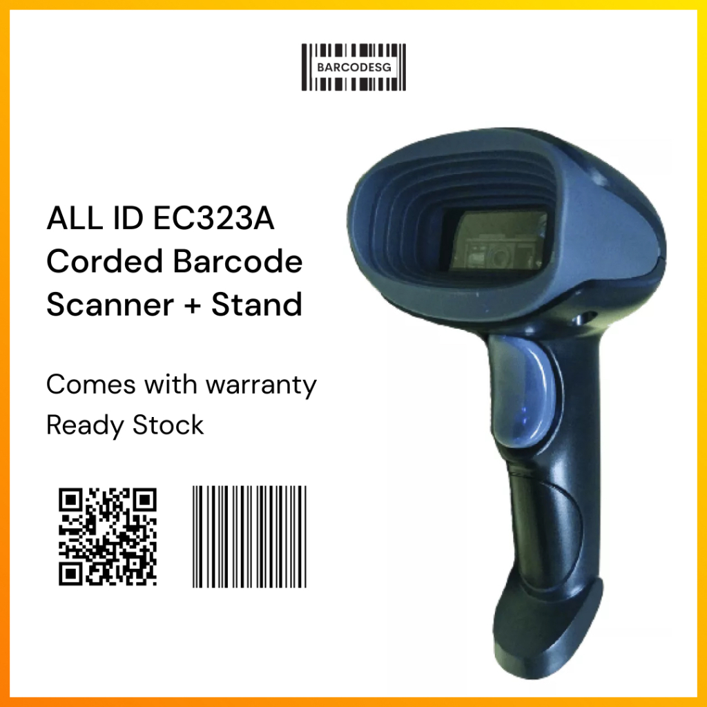 ALL ID EC323A Corded QR Code/Barcode Scanner Printer and Stand 1D & 2D | QR codes inventory ...
