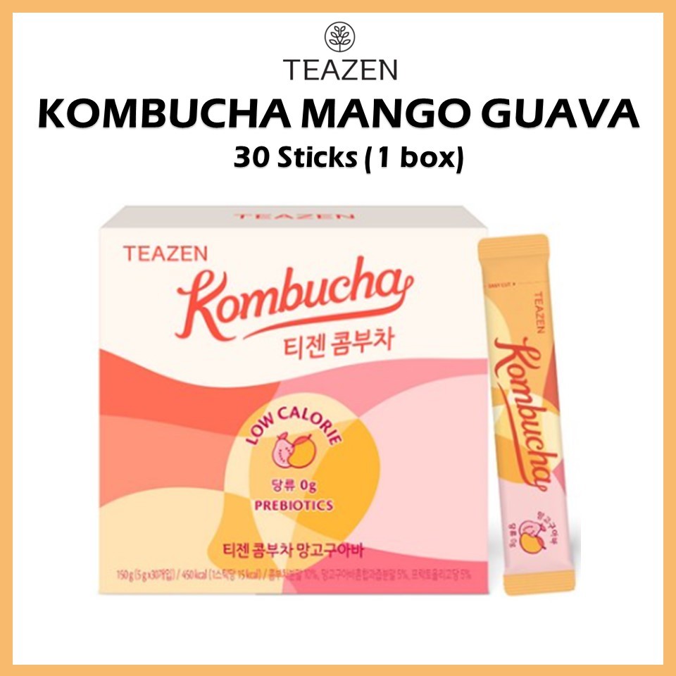 [Teazen] Mango Guava Kombucha Tea, Zero Sugar, Sparkling Fermented ...
