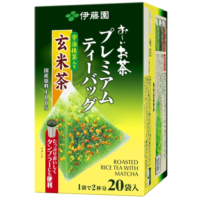 Itoen Oi Ocha Premium Tea Bags, Brown Rice Tea with Uji Matcha, 2.3g x ...
