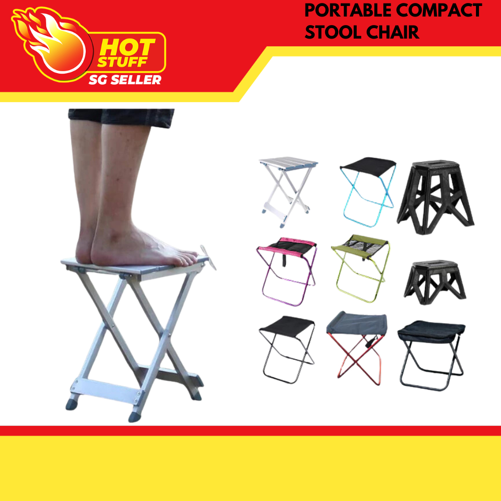 [VOZUKO] Portable Folding Stool Lightweight Load 130kg Outdoor Foldable ...
