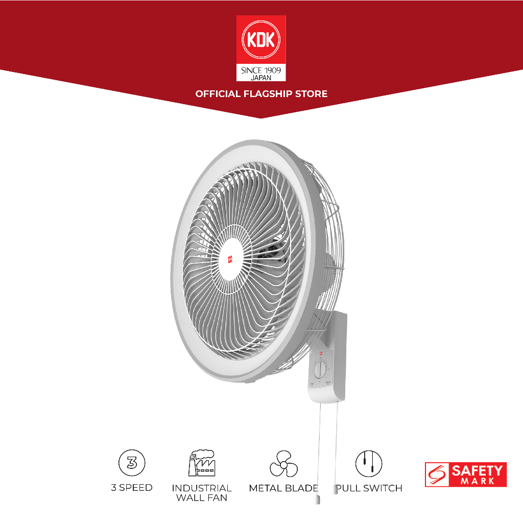 KDK YU50X Industrial Wall Fan with Guide Van Design and 3-Speed ...
