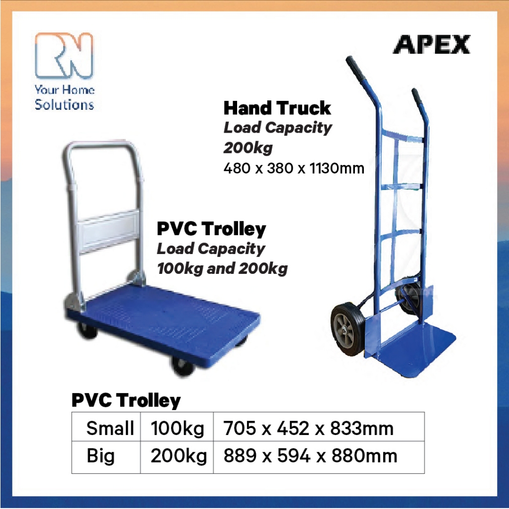 APEX PVC TROLLEY 100KG/200KG AND HAND TRUCK 200KG | Shopee Singapore