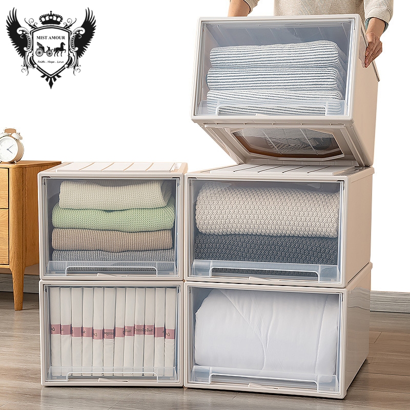 Drawer type storage box Household clothing storage Plastic cabinet ...