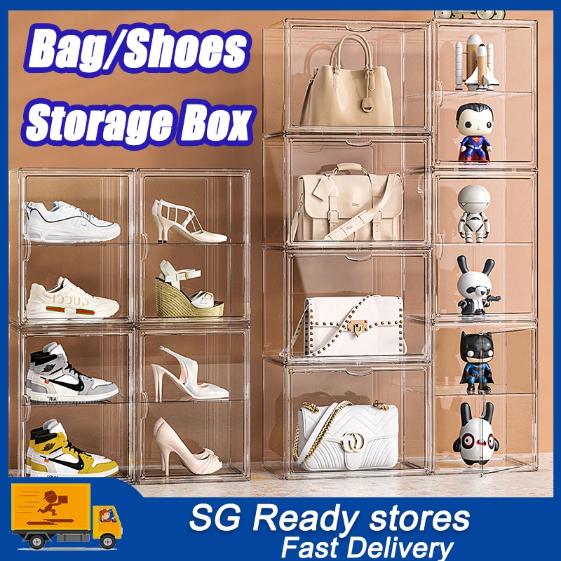 【Sg Stock】Bag Storage Box With Magnetic Cover Organizer display box ...