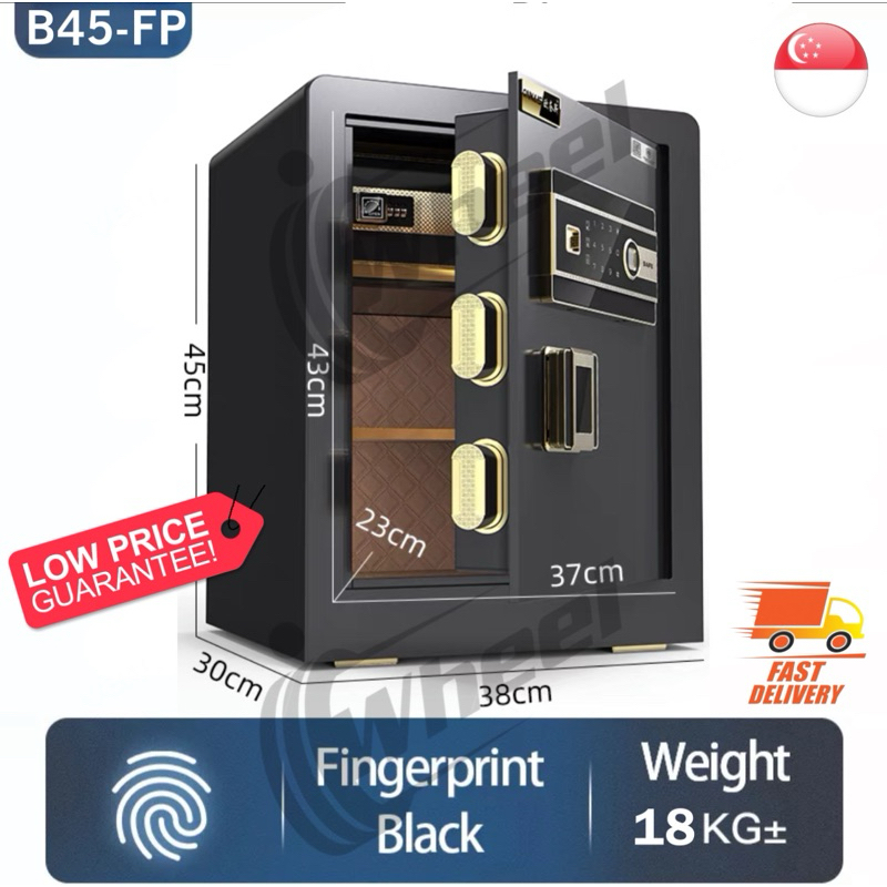 INSTOCK - 2023 Anti Theft Safe Box - FingerPrint + Passcode + Key ...