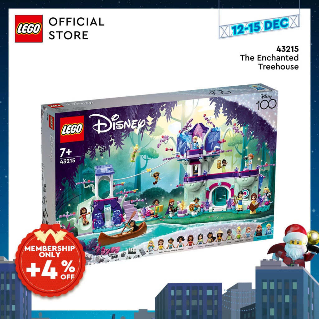 LEGO Disney Classic 43215 The Enchanted Treehouse Building Toy Set ...