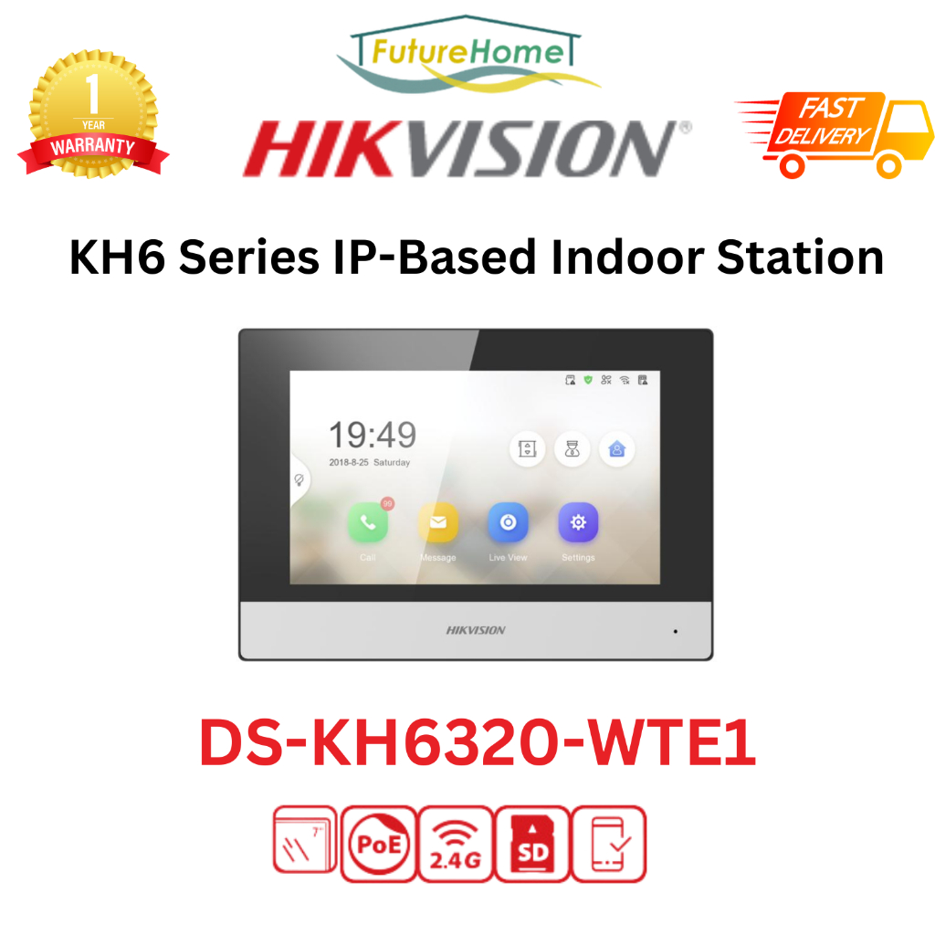 SG LOCAL Hikvision DS-KH6320-WTE1 KH6 Series IP-Based Intercom Indoor ... SG LOCAL Hikvision DS-KH6320-WTE1 KH6 Series IP-Based Intercom Indoor ...