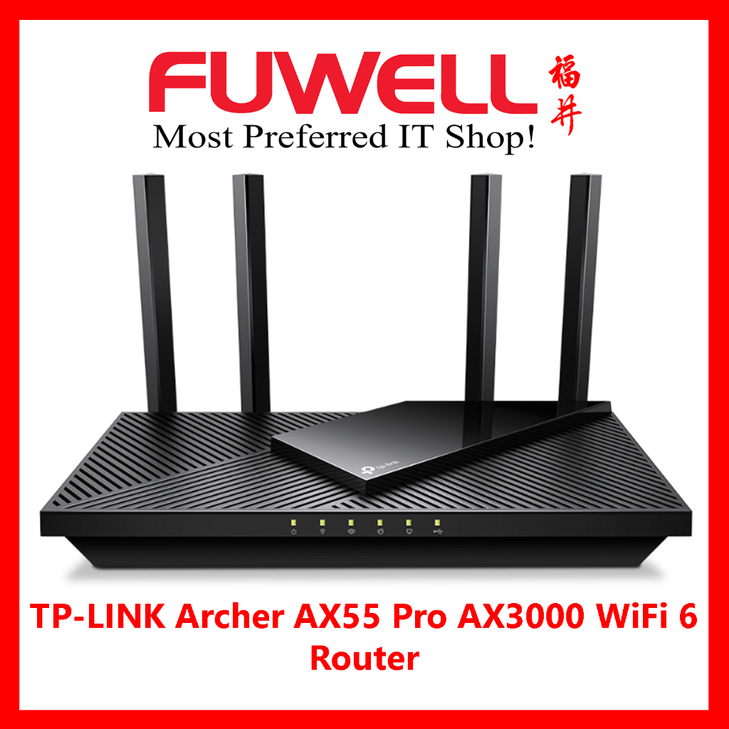 FUWELL- TP-LINK Archer AX55 Pro AX3000 WiFi 6 Router | Shopee Singapore