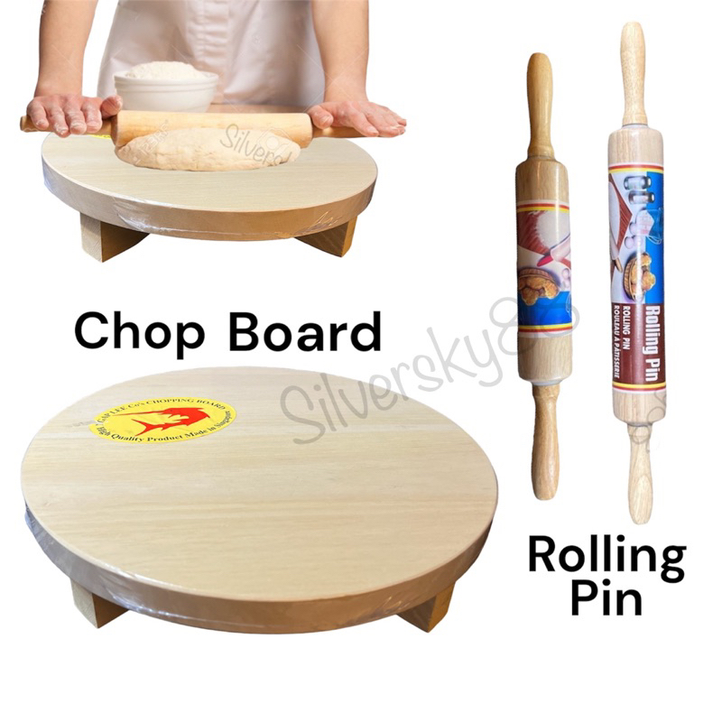 Rolling Pin Dough Roller Wood Chop Board Wooden Chopping ChopBoard ...