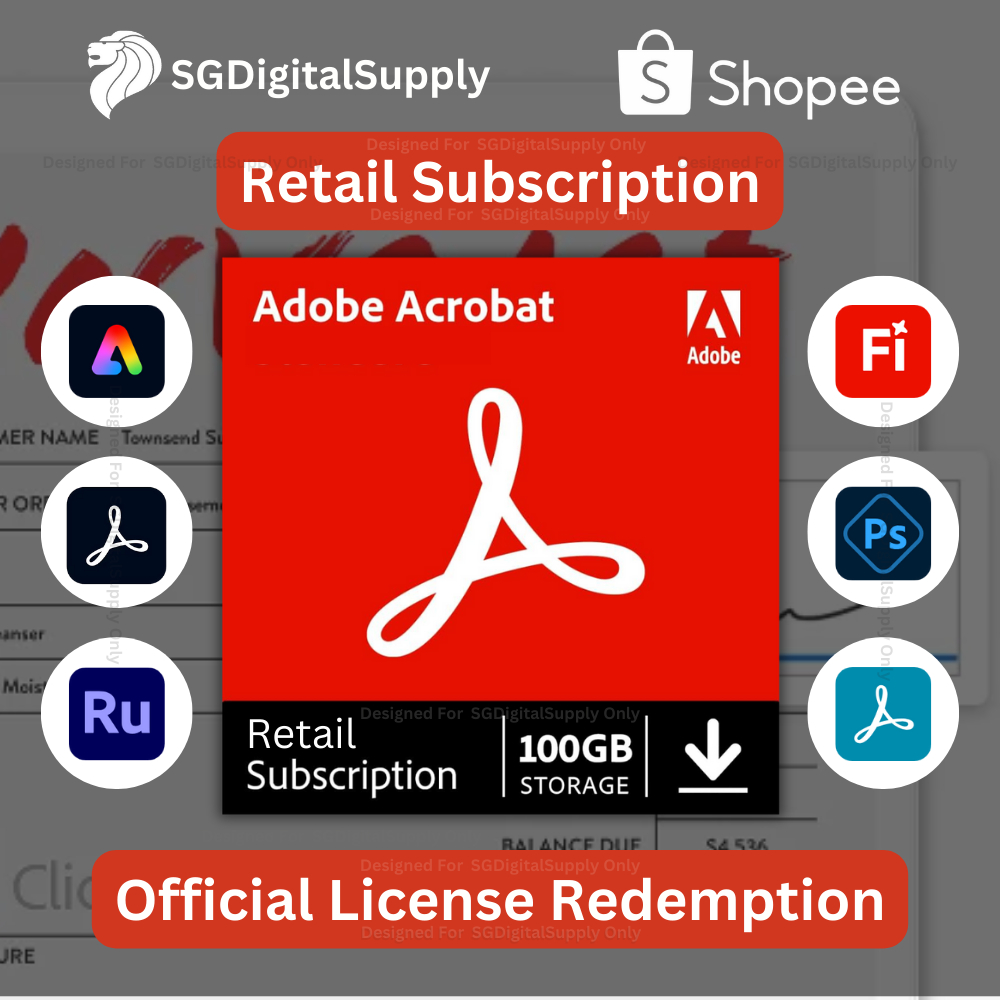 Adobe Acrobat DC Retail Subscription | Windows/Mac/Tablet/Mobile | 100 ...