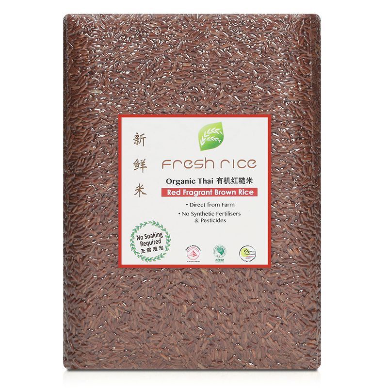 fresh rice® Brand Thai Organic Jasmine Red Rice 2kg | Shopee Singapore