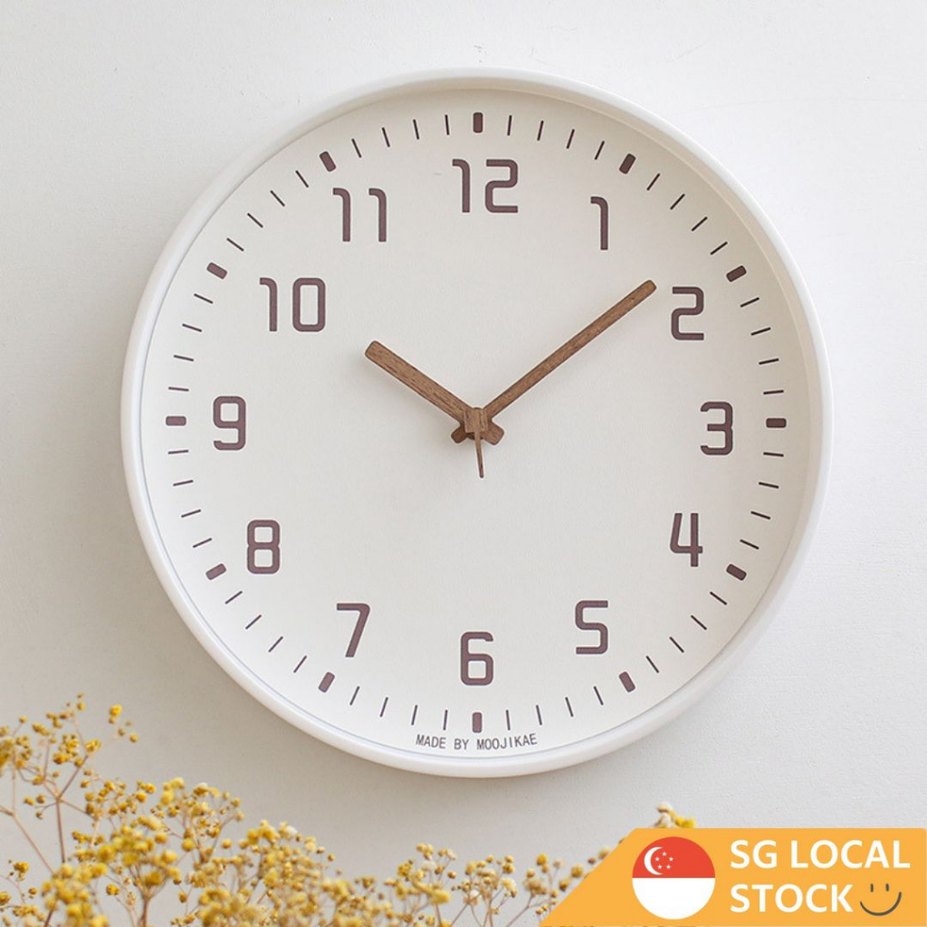 MJK Wall Clock Minimalist 12 Inches Modern Silent Home Living Room Wall ...