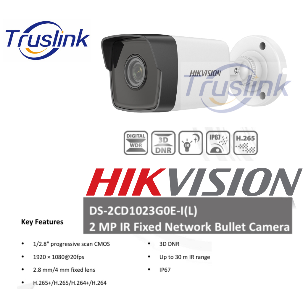 【SG Seller】Truslink Original Hikvision 2MP 2.8mm IR Mini Bullet CCTV ...