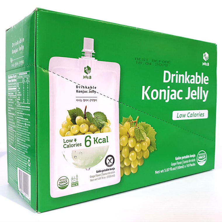 [1BOX] HALAL Jelly. B Drinkable Konjac Jelly 150ml*10ea(Green Grape) Korean Food Sarang Mart ...