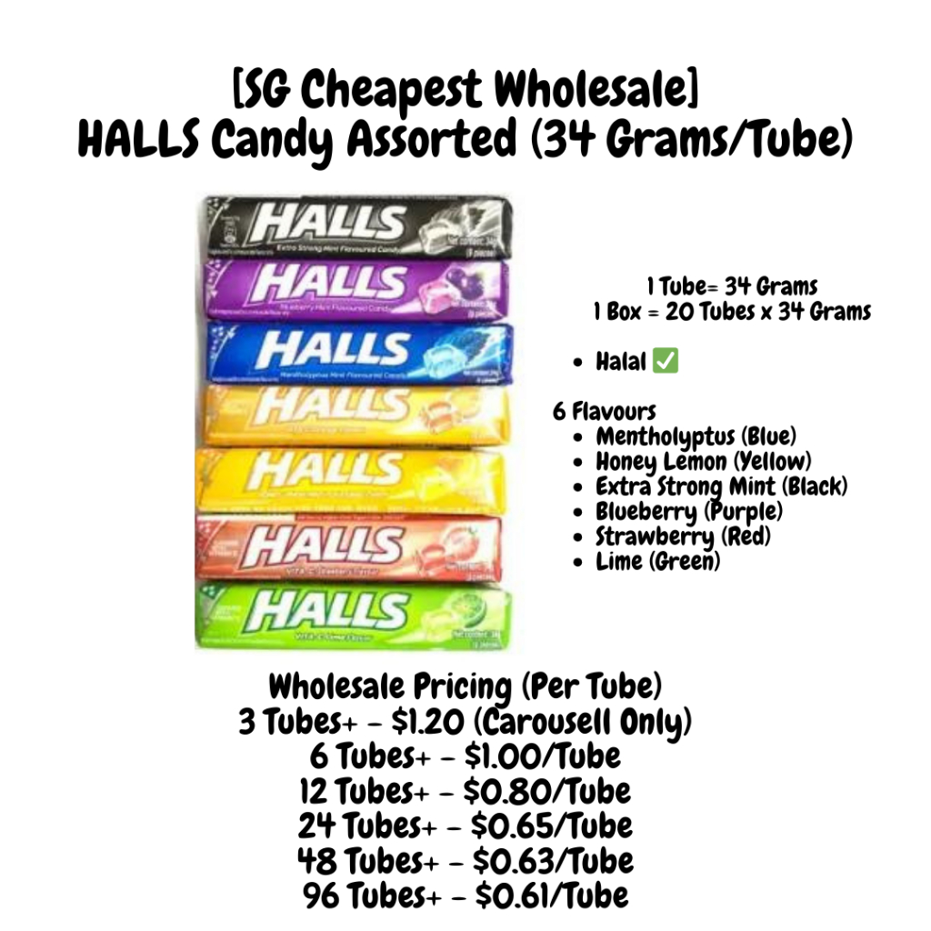[SG Cheapest] HALLS Candy Assorted (Can Mix) | Shopee Singapore