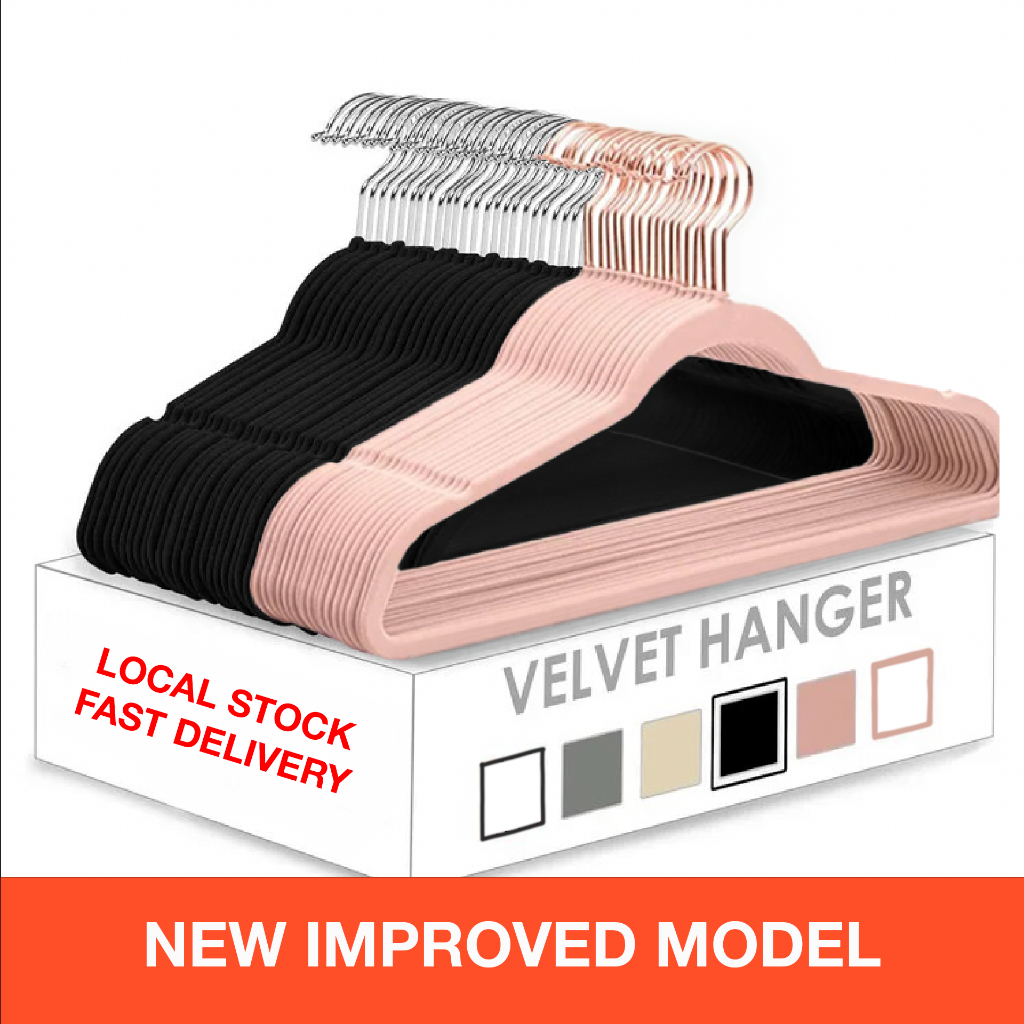 🇸🇬 2024 Deluxe Non-Slip Velvet Hanger (10pcs) | Ultra-Durable & Slim ...