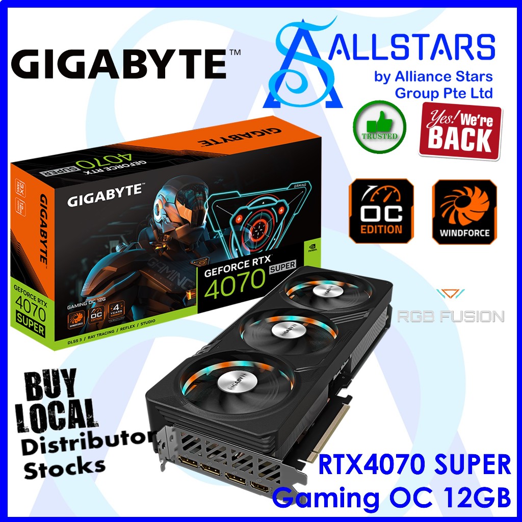 (ALLSTARS) Gigabyte RTX 4070 Super Gaming OC 12GB PCI-Express x16 ...
