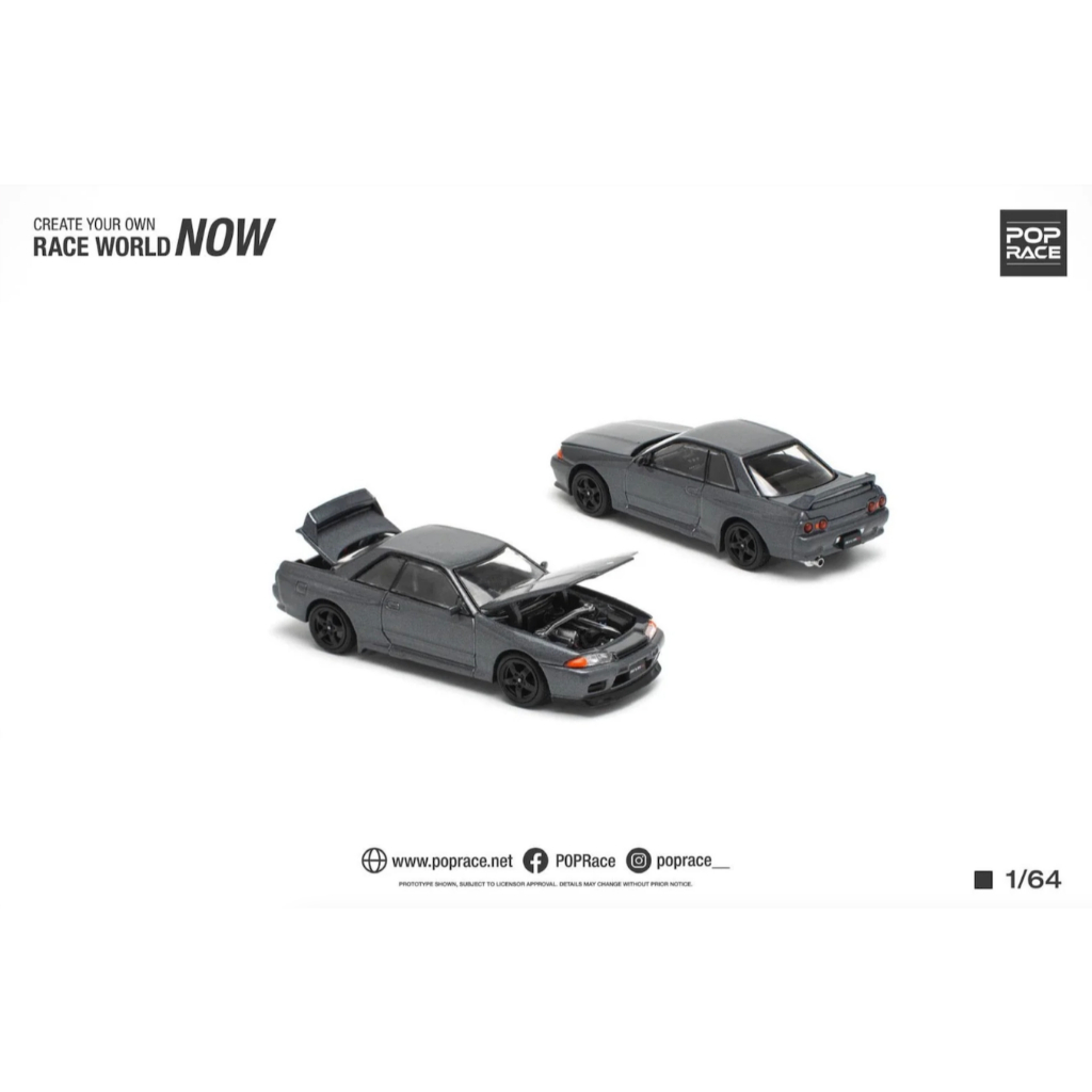 [READY-STOCKS] Pop Race 1/64 Nissan GT-R R32 Gun Grey Metallic | Shopee ...