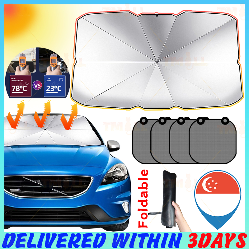 [ SG Ready Stock] Car Sunshade Umbrella Car Front Window Sunshade Cover ...
