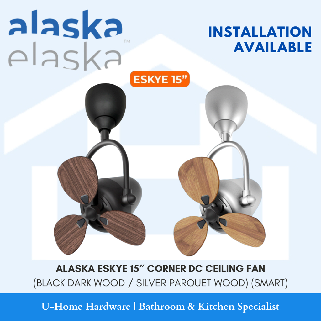 ALASKA ESKYE 15" Corner DC Ceiling / Wall Fan (Available in Black Dark ...