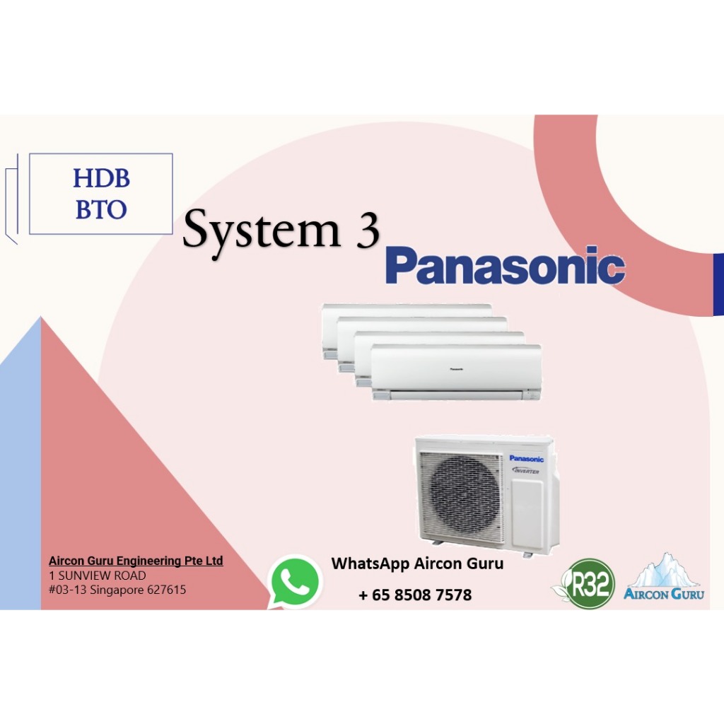 {Aircon Guru} Panasonic R32 XU Series System 3 (5 Ticks) | Shopee Singapore