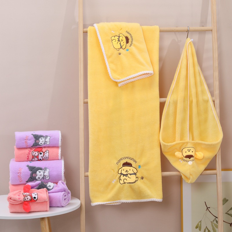 Sanrio Japan Pompompurin My Melody Hair Wrap Drying Bath Exercise Towel ...