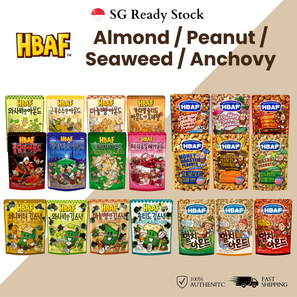 [SG Stock] HBAF Almonds 120g | Peanut 120 | Chip 40g | Anchovy 100g ...