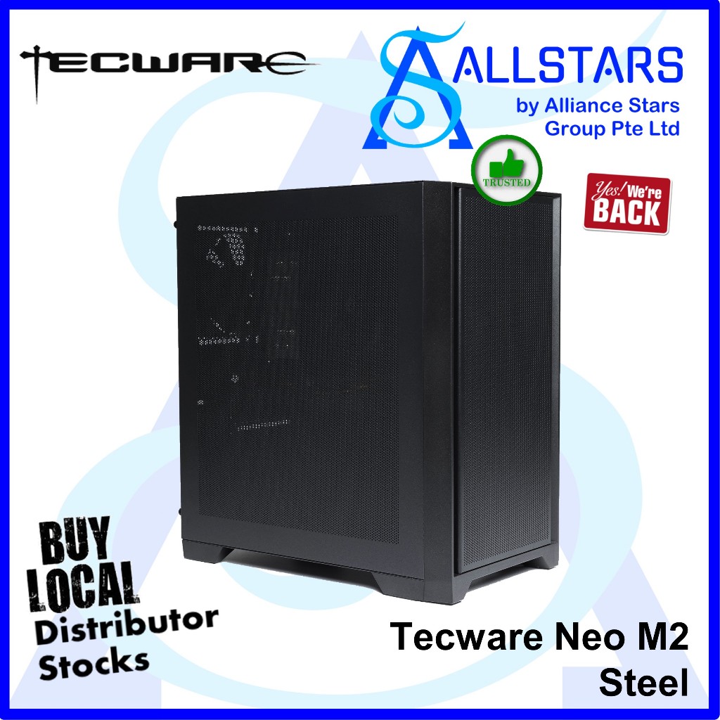 Tecware NEO M2 Steel MATX Chassis (Perforated front and side panels for ...