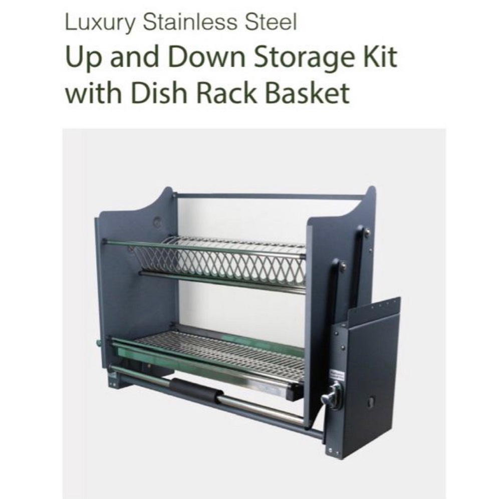 Luxury Stainless Steel Up and Down Storage Kit with Dish Rack/ Pull ...