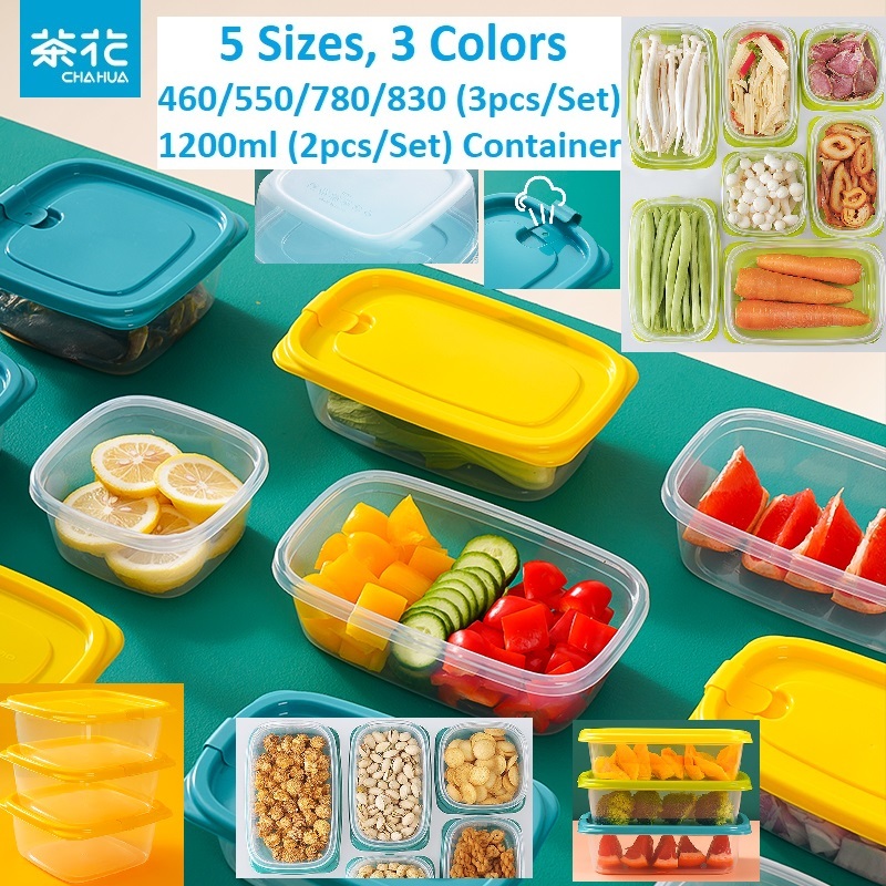 CHAHUA 460/550/780/830/1200ml Stackable Plastic Food Containers, Air ...