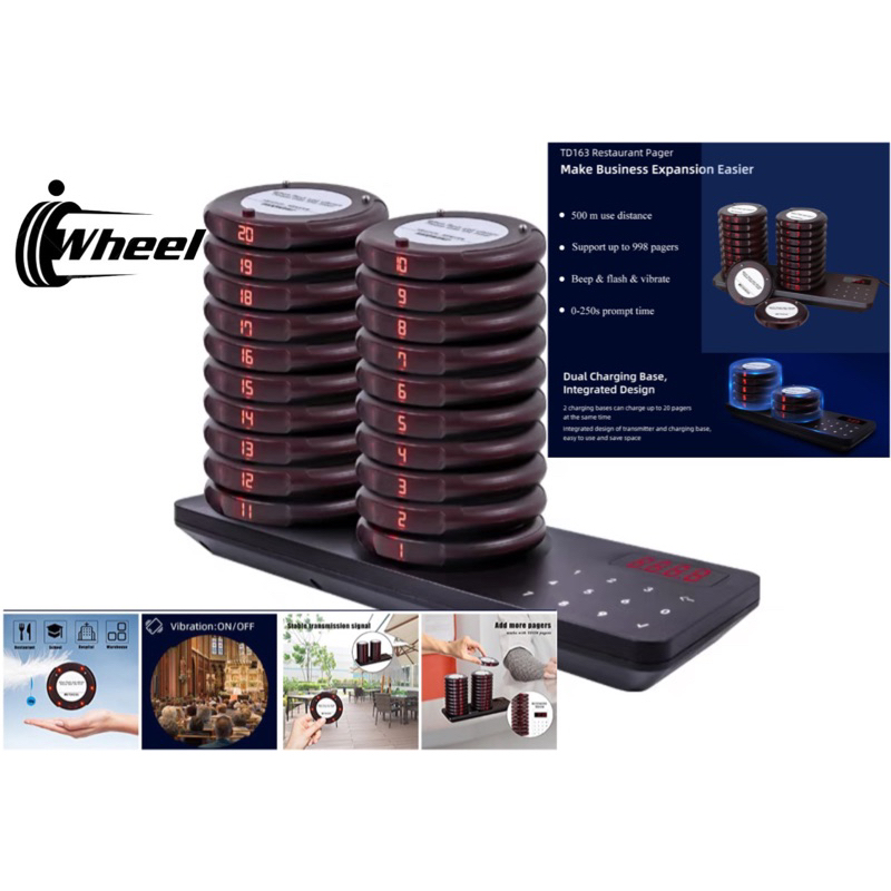 INSTOCK - Queue Buzzer Queue System Number Restaurant Paging System Pager Queue System Buzzer ...