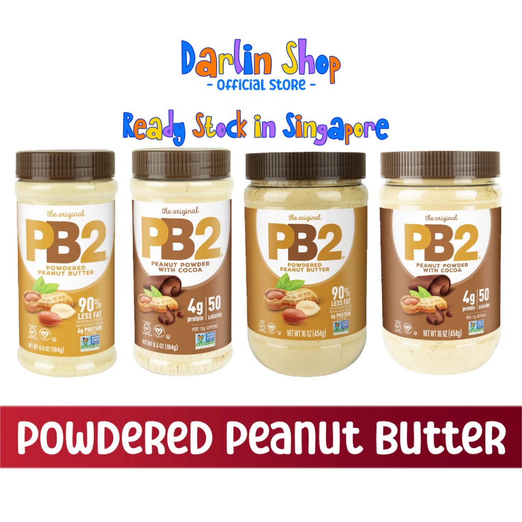 PB2, Powdered Peanut Butter Powder, Original / Cocoa, 6.5 / 16 oz ...