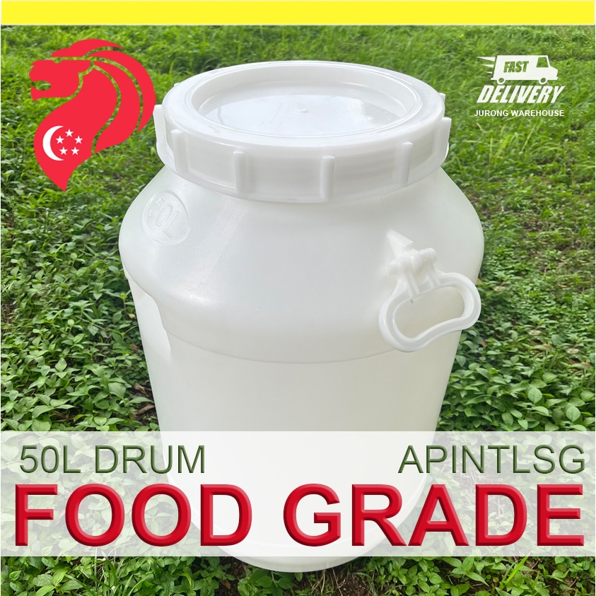 50L Food Grade Drum with Handles, Liquid Container, Food Grade Water ...