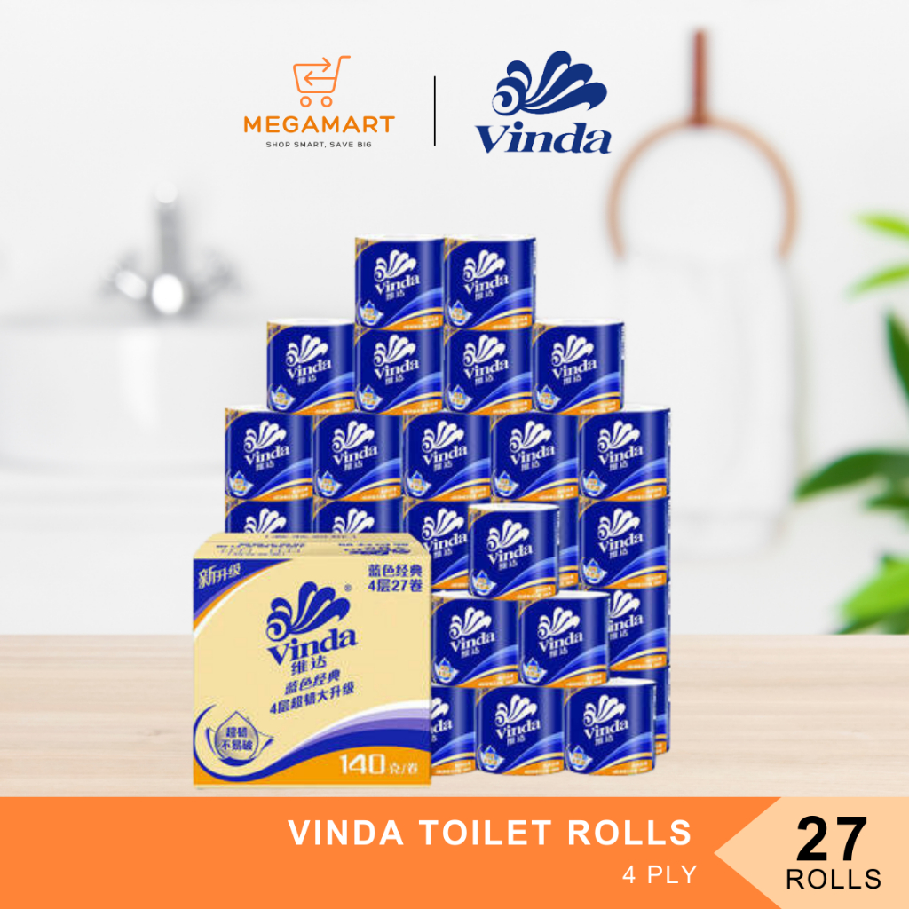 [MegaMart.sg] INSTOCK - Vinda Premium 4 Ply High Quality Toilet Roll Paper 140G | Shopee Singapore
