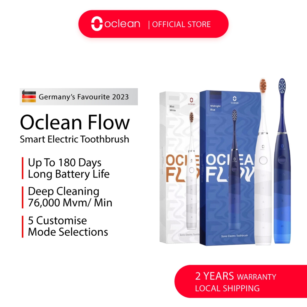 [HIGHEST BATTERY] Oclean Flow Electric Sonic Toothbrush 5 Modes 76,000 movement 180 days Battery ...