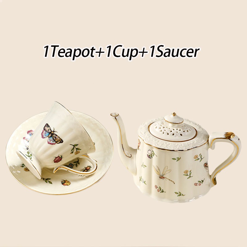 【SG】Vintage Ceramic Teapot Set Premium European Tea Set Porcelain Tea ...