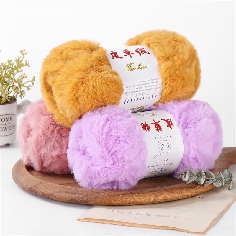 Craftie Yarn Super Thick Faux Fur Yarn Crochet Kniitting DIY | Shopee ...
