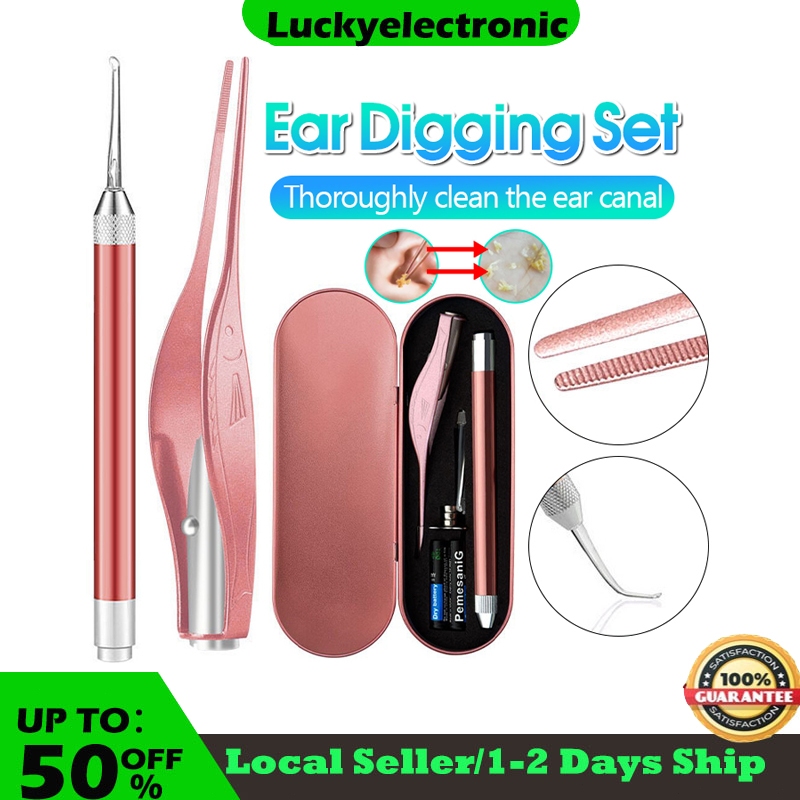 【SG】LED Flashlight Ear Pick Ear Wax Removal Tool, Ear Cleaning Tools ...