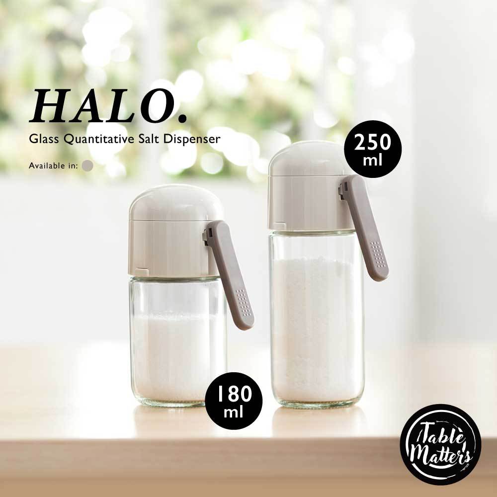 Table Matters - [Set of 2] HALO 180/250 ml Glass Quantitative Salt ...