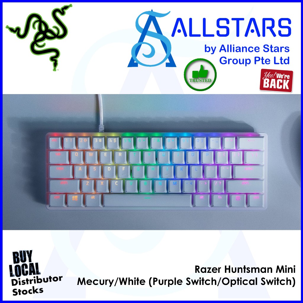 Razer Huntsman Mini Mecury / White (Purple switch/Linear Optical Switch ...