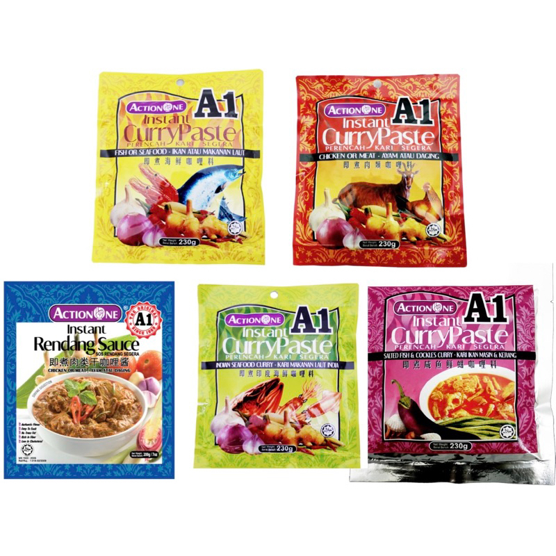 [230g Pack] HALAL A1 “Action One” InstantCurry Paste | Shopee Singapore