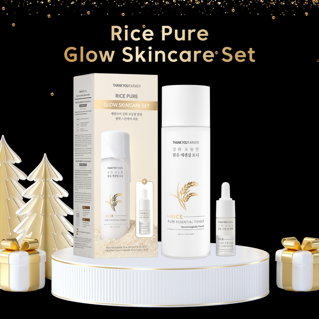 [Limited Edition] THANKYOU FARMER Rice Pure Glow Skincare Set (Toner ...