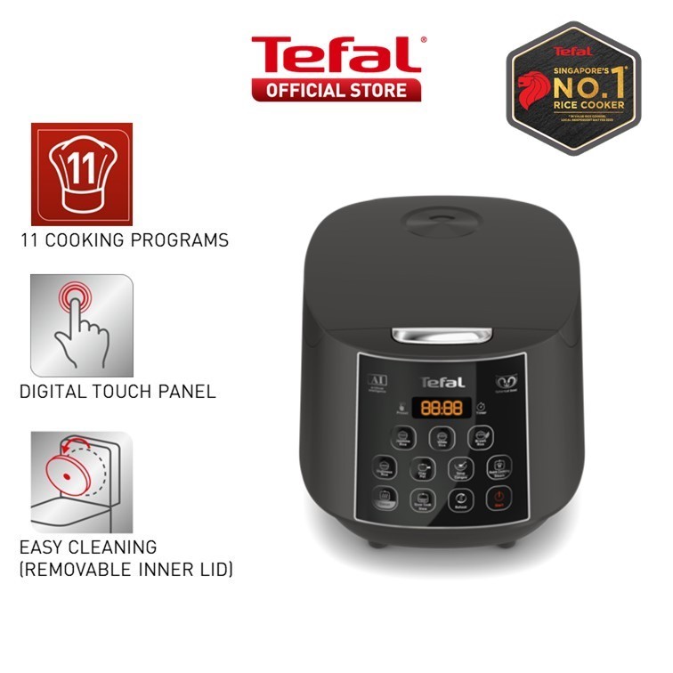 Tefal Easy Plus Rice Cooker 1.8L RK736B - 11 programs, AI, spherical ...