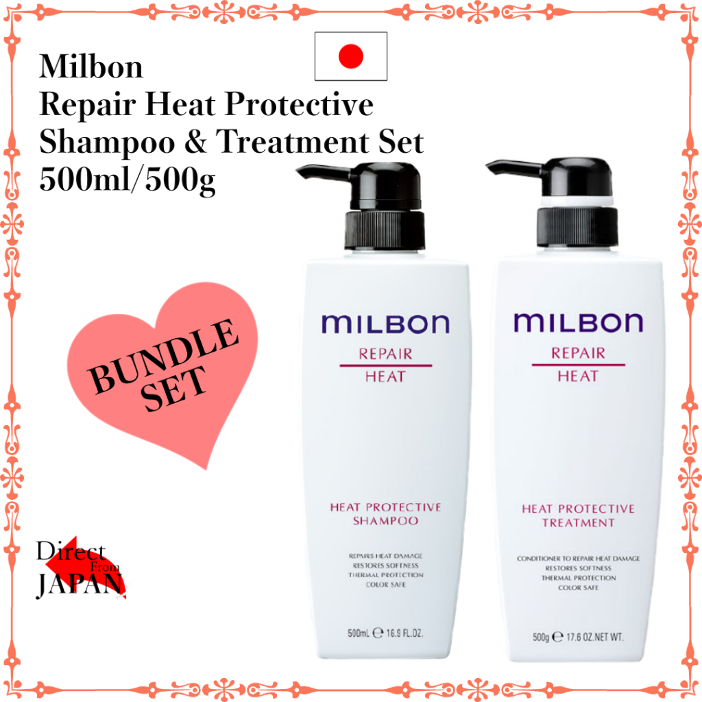 Global Milbon Repair Heat Protective 500ml Shampoo & Treatment set 500ml/500g | Shopee Singapore