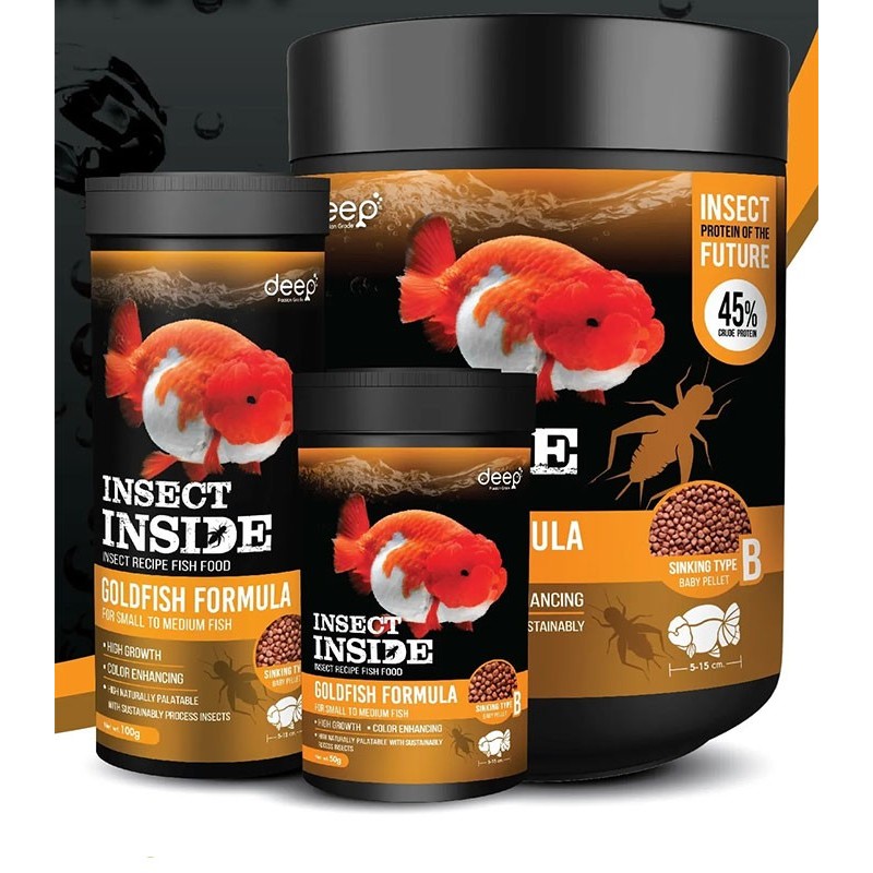 Deep Goldfish Formula Insect Inside Sinking Pellet (100g) | Shopee ...