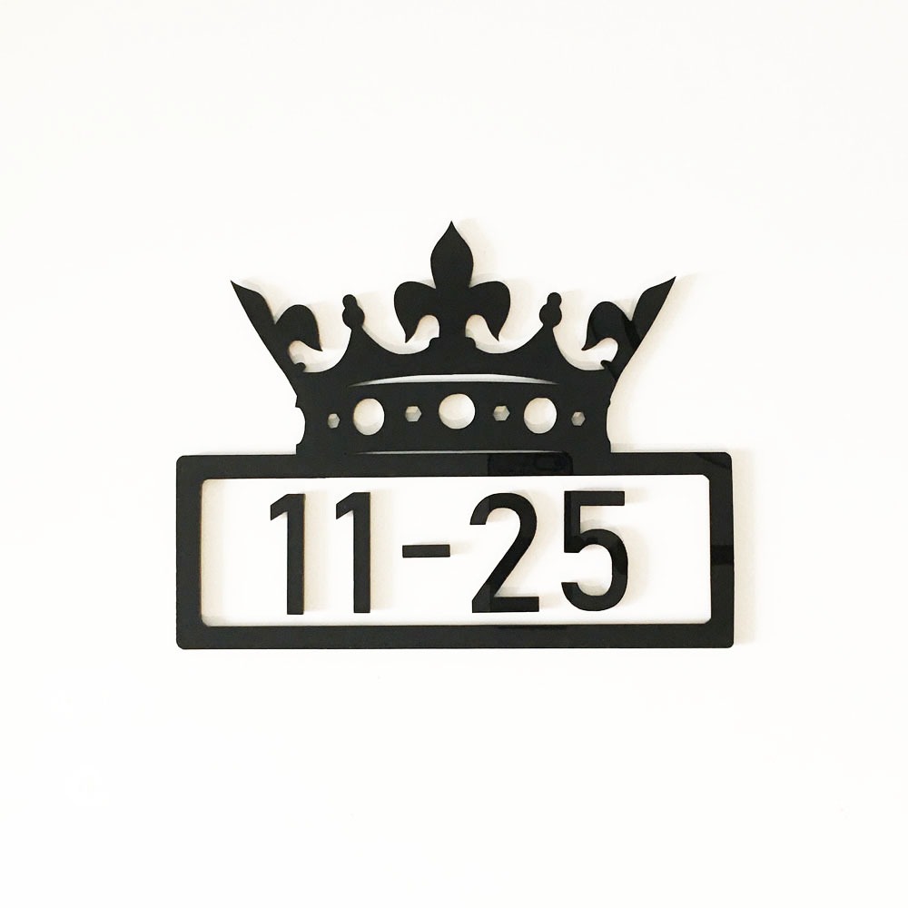 20cm - Crown - Gloss Black - House unit number, HDB Unit Number, KING ...