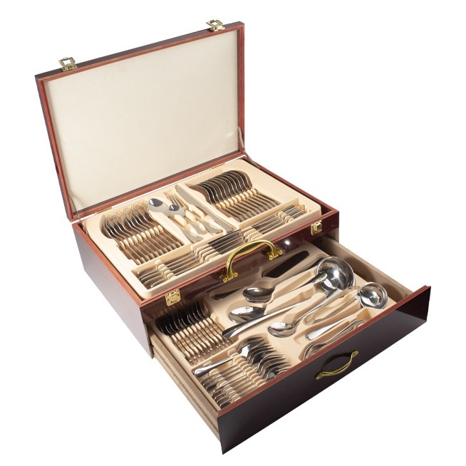 [SG STOCK] 72 Pcs Stainless Steel Cutlery Set for 12 Pax Luxury ...