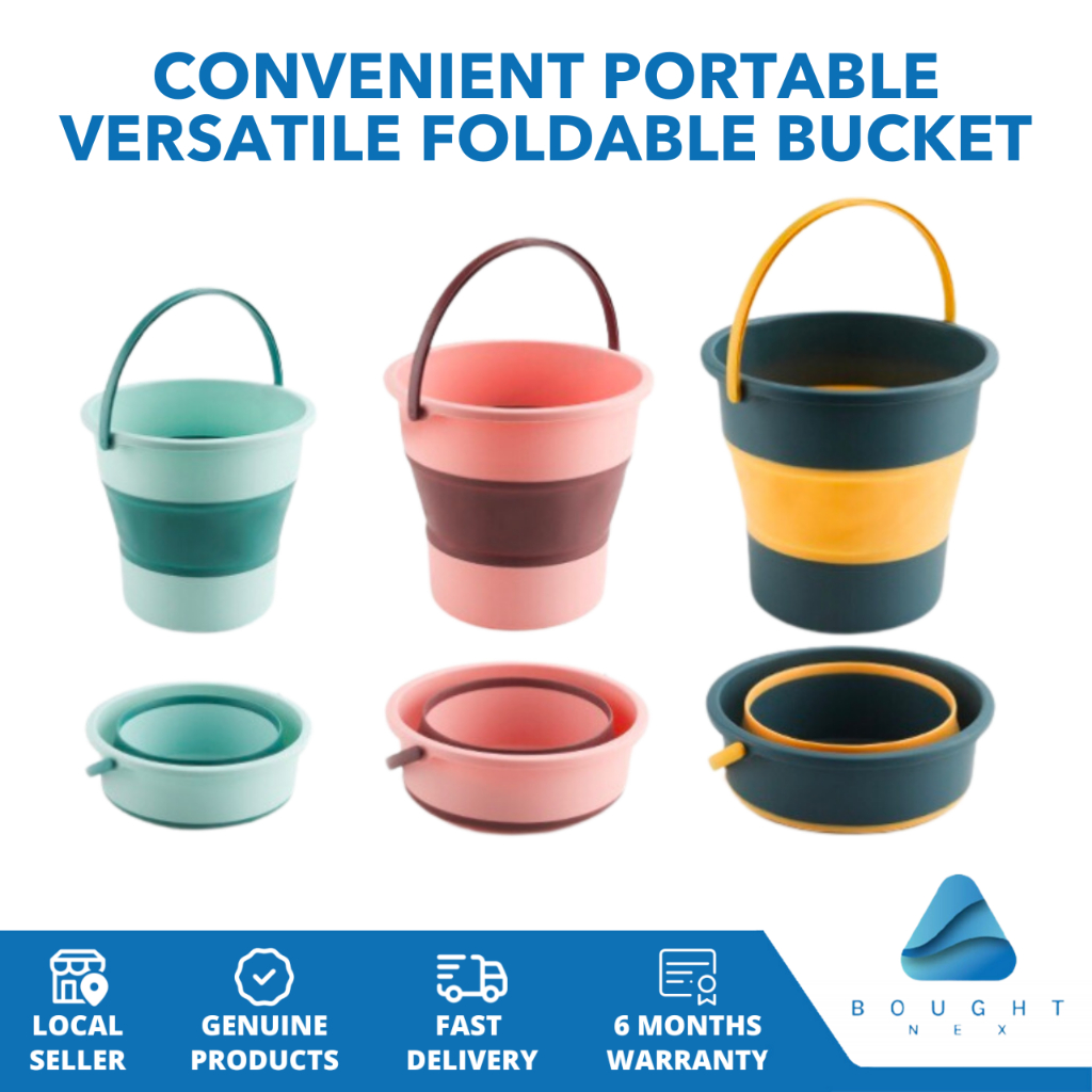 Foldable Bucket with Handle - Portable, Convenient, Lightweight ...