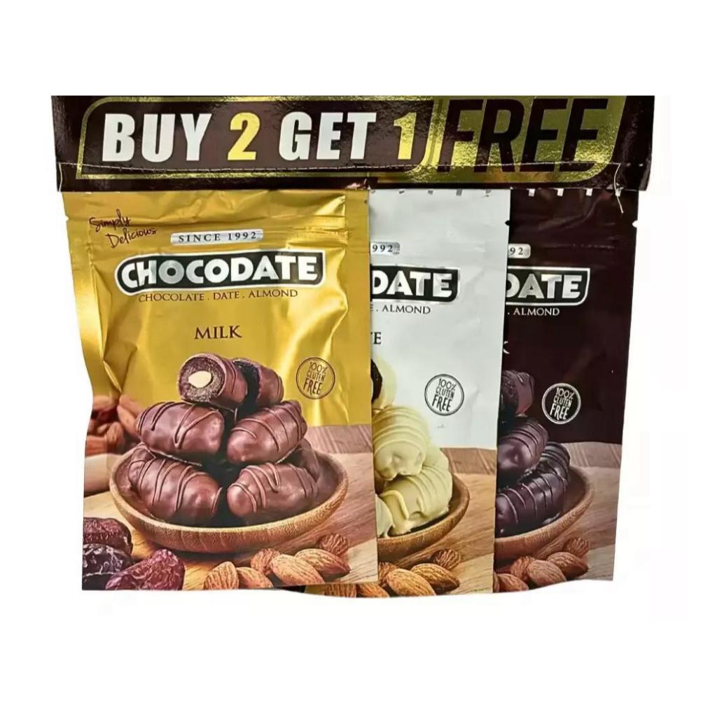Chocodate MILK , White And Dark Chocolate Coated With Arabian Date And ...